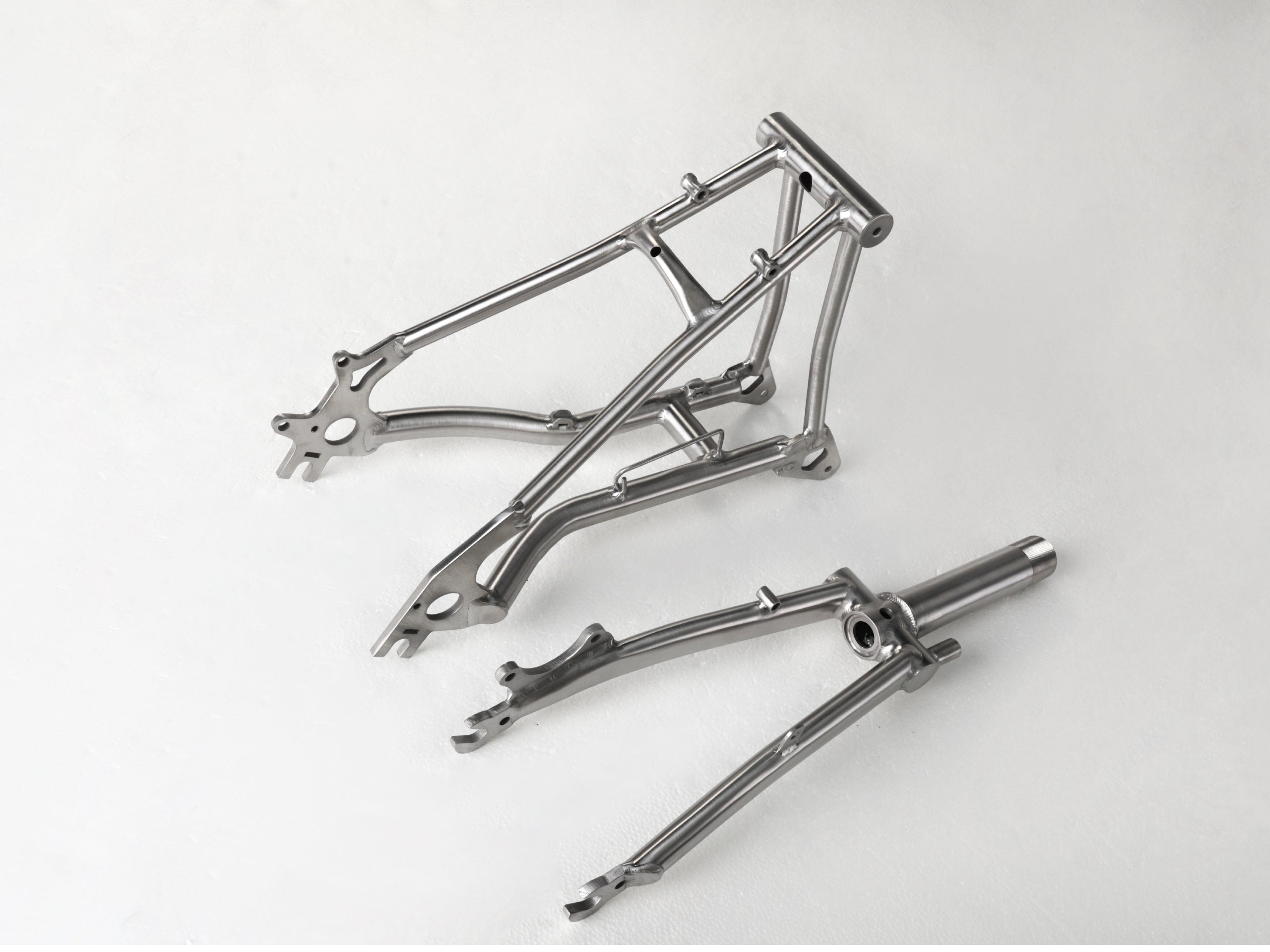 Titanium 100mm disk Front & 135mm disk Rear Triangle Fork for 16”Bromp ...